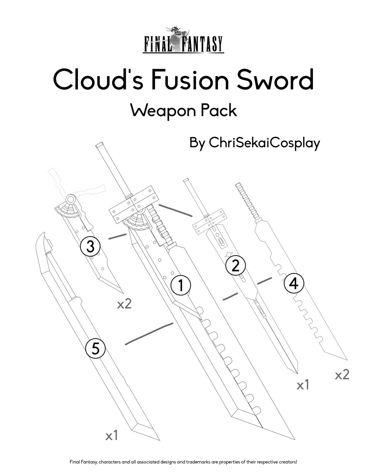 Final Fantasy VII – Cloud Fusion Sword Cosplay Pattern | ChriSekaiCosplay
